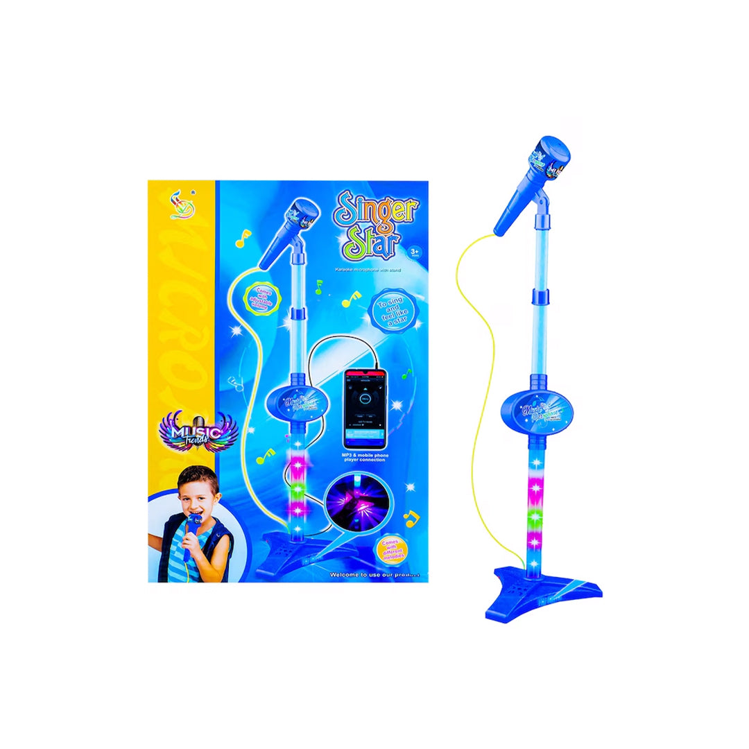 Rock Show Kids Karaoke Microphone with Stand - Fun Toy Microphone with ...