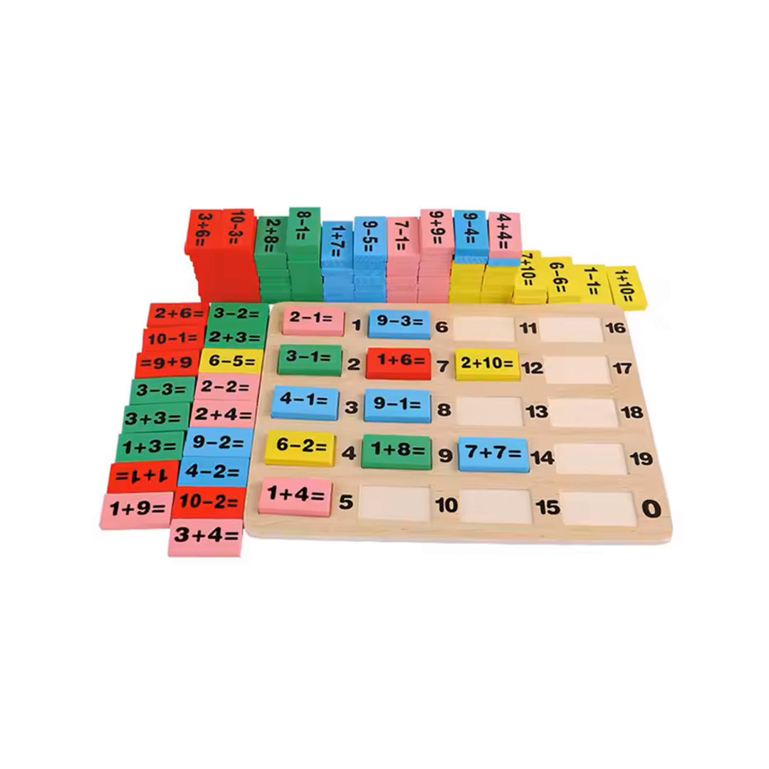 Wooden Domino Math Game for Kids - Educational Toy for Number Recognit ...